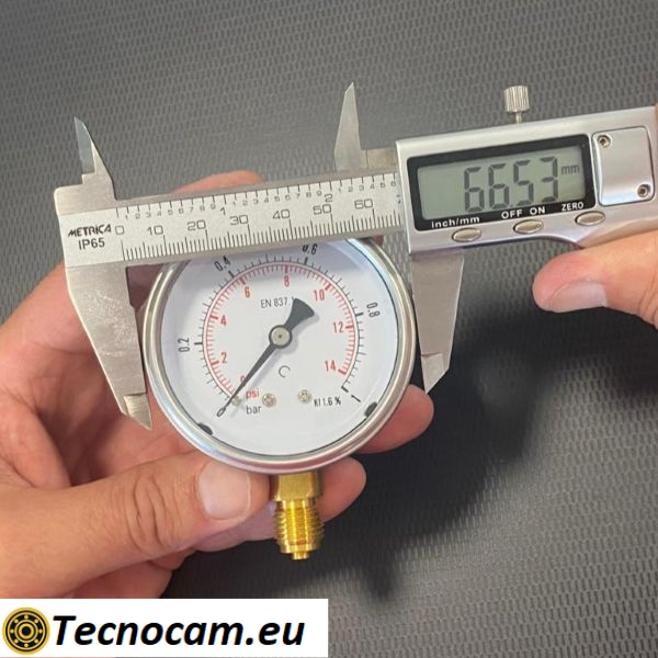 Manometro a secco Scala 0-1 Bar Attacco Radiale Maschio Gas 1/4 ...